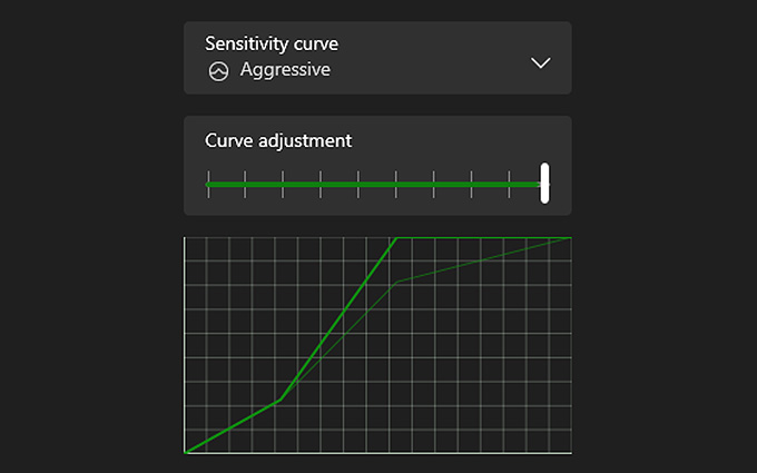Adjusting the controller stick settings in the Xbox Accessories app ...